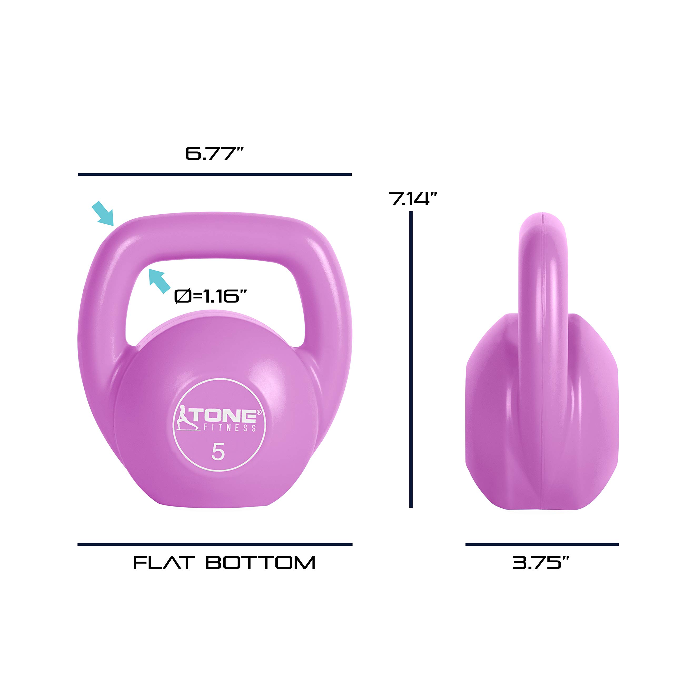 Tone Fitness Kettlebell Body Trainer Set of 3 (5, 10, 15 Pound)