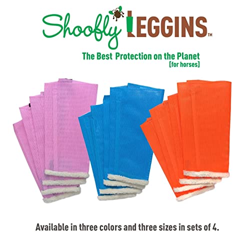 Shoofly Horse Leggins, Patented Loose Fitting Boots, Reduce Stomping, Stress & Fatigue, Breathable Plastic Mesh (Pink/Mini)