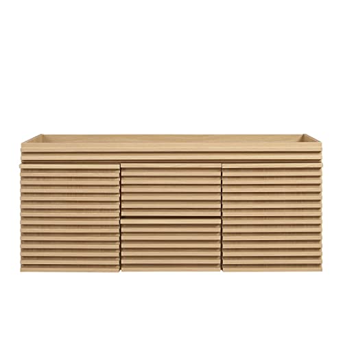 Modway Render 48" Double Sink Compatible (Not Included) Bathroom Vanity Cabinet in Oak