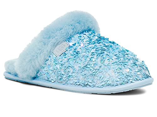 UGG Women's Scuffette II Chunky Sequin Slipper, SEA Breeze, 6
