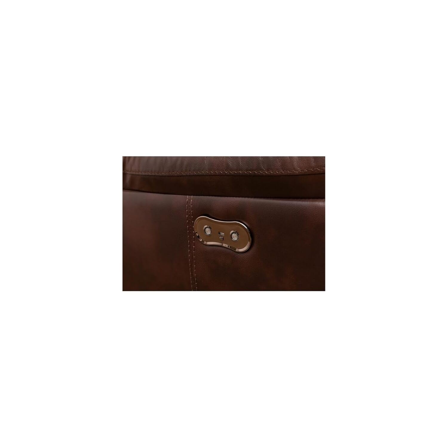Kingway Furniture Arvelli 100" Power Reclining Faux Leather Sectional in Brown