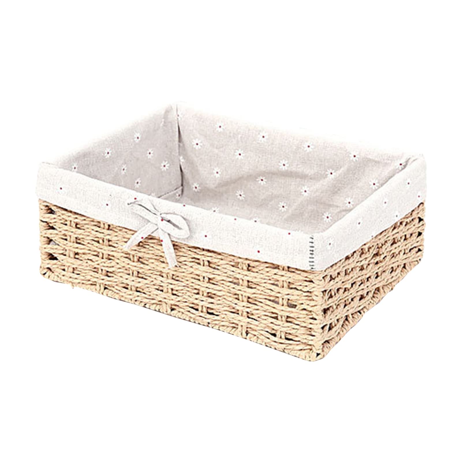 curfair Storage Box Storage Container Convenient Sundries Box Sturdy Construction Good Load Capacity Fabric Multifunction Handmade Clothes Toys Rattan Storage Basket Household Supplies-Khaki-L