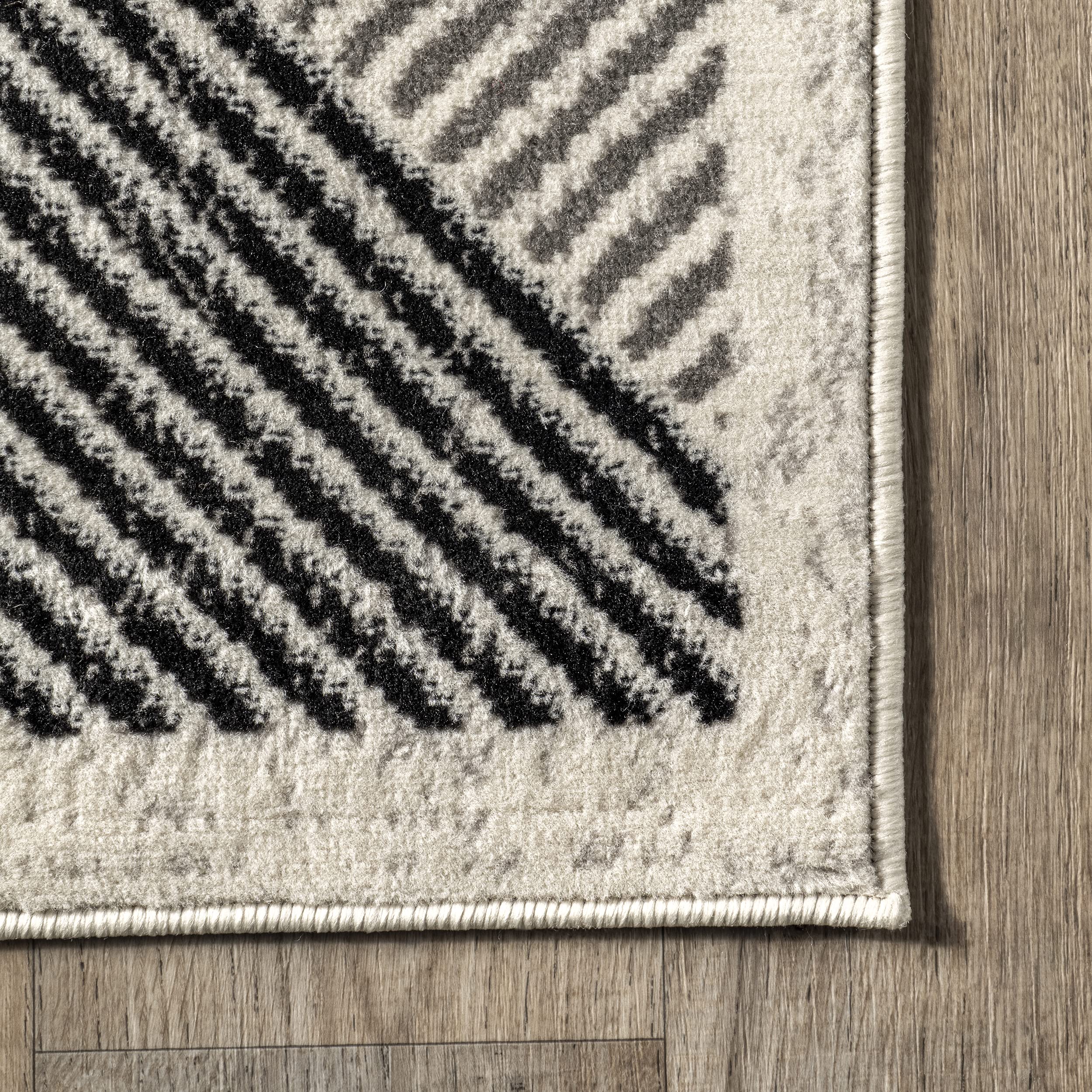 nuLOOM 12' x 15' Indoor Performance Area Rug, Stain-Resistnat, Pet and Kid Friendly, Durable, High-Traffic, Charline Grey/Ivory