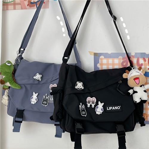 Loizziuy Y2k Backpack Kawaii Large Capacity Aesthetic Backpack Cute Casual Travel Mochilas Daypacks (1015 black [single pack plus random 4 badge])