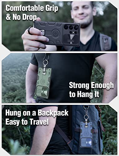 Nillkin for Samsung Galaxy S23 Ultra Case with Slide Camera Cover & Upgraded Kickstand, Mil-Grade Shockproof S23 Ultra Phone Case for Galaxy S23 Ultra Cases 6.8 Inch Black