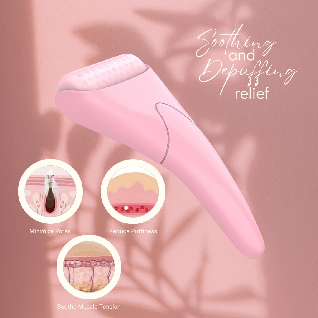 Ice Roller For Face | Ice Roller, Face Roller, Ice Face Roller | Face Ice Roller, Face Roller Skin Care | Facial Roller, Ice Roller For Face & Eye Puffiness Relief | Facial Ice Eye Roller (Pink)