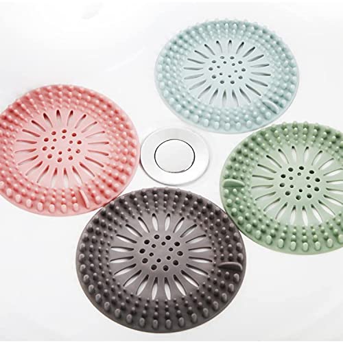 Hair Drain Catcher, Round Shower Drain Covers for Shower, Silicone Hair Catchers,Easy to Install and Clean Suit for Bathroom Bathtub and Kitchen Drain Protector 4 Pack