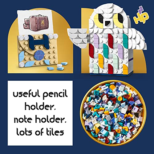 LEGO DOTS Harry Potter Hedwig Pencil Holder 41809, Craft Set for Kids Age 6+ with Hedwig The Owl Pencil Holder and Note Holder. Back to School Gift Idea for Boys and Girls, Make Magical Patterns