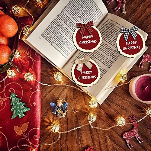 JOICE 120pcs Christmas Mini Burlap Bow Buffalo Plaid Bow for Craft,White and Black Checkered Bows Red and Black Gingham Ribbon Bows Farmhouse Home Decoration for Christmas Tree Gift Decorations (3 Colors)