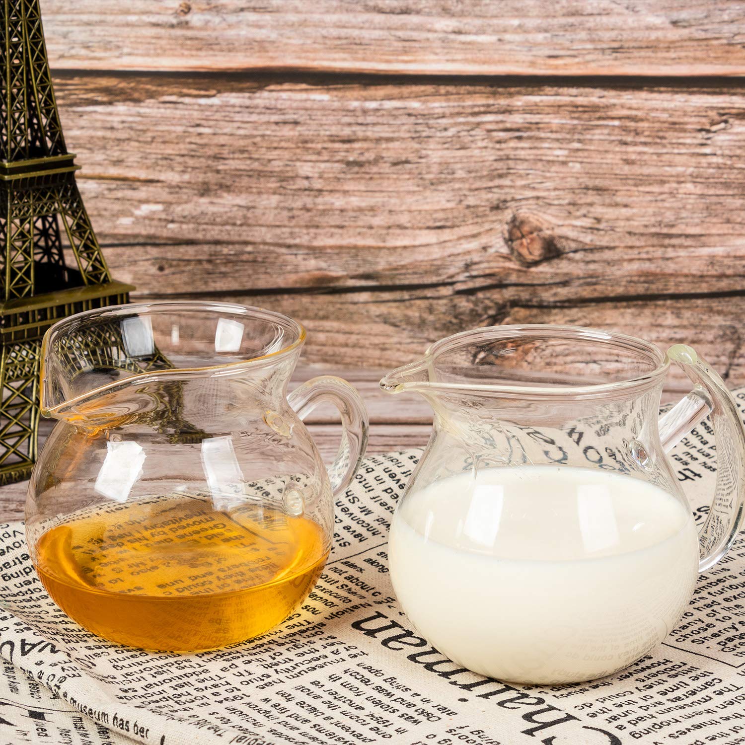 ELITEA Clear Glass Creamer Pitcher Milk Cream Tea Serving Pitcher (250ml, 8.5 oz. fl)