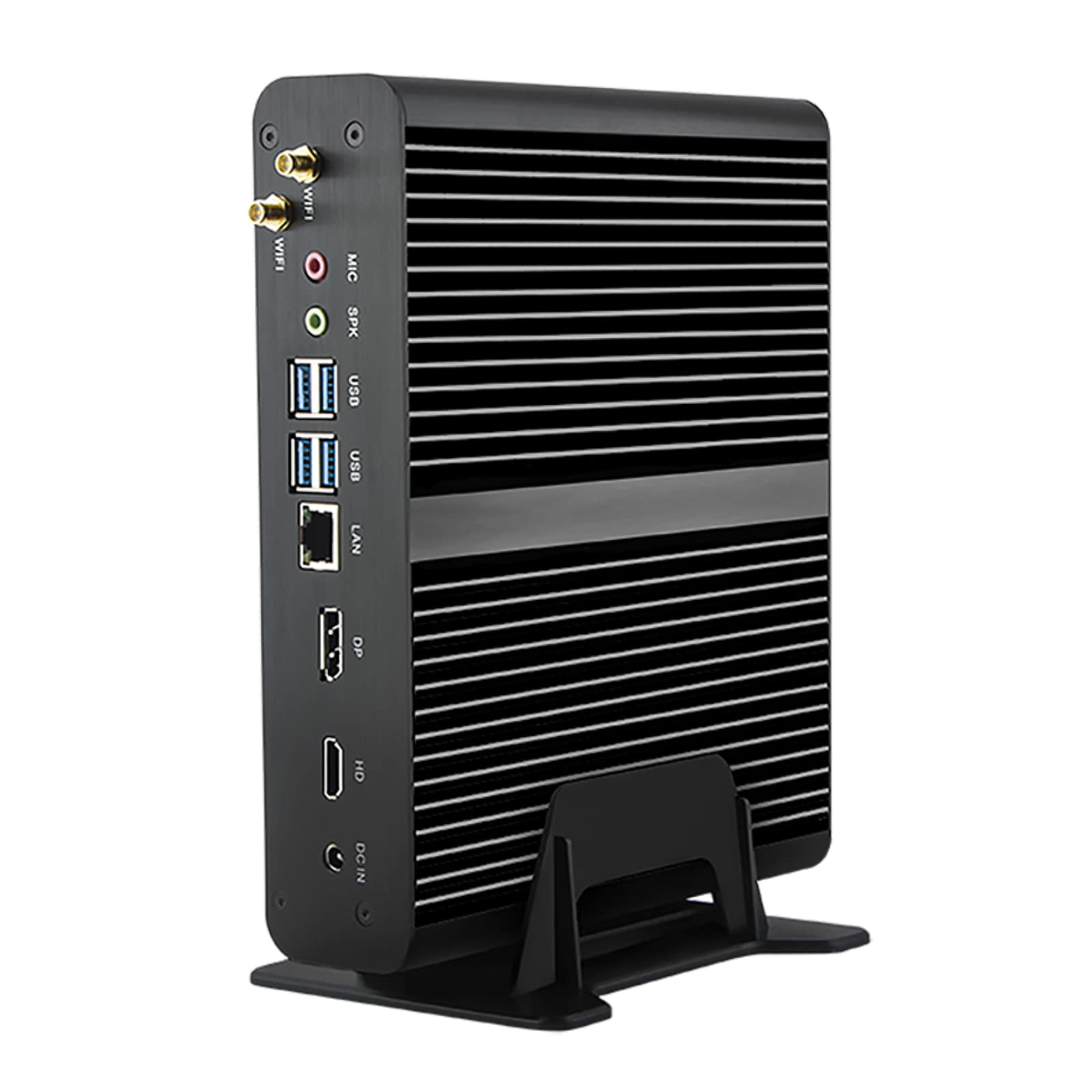 Kinupute Fanless Mini PC, Desktop Computer i7-1165G7 2.8-4.7GHz, Windows 11 Pro, 16G DDR4, 256G NVME SSD, Iris Xe Graphics, HDMI/DP, 8K, Gigabit Ethernet, BT5.1, WiFi 6 for Industrial/Office/HTPC