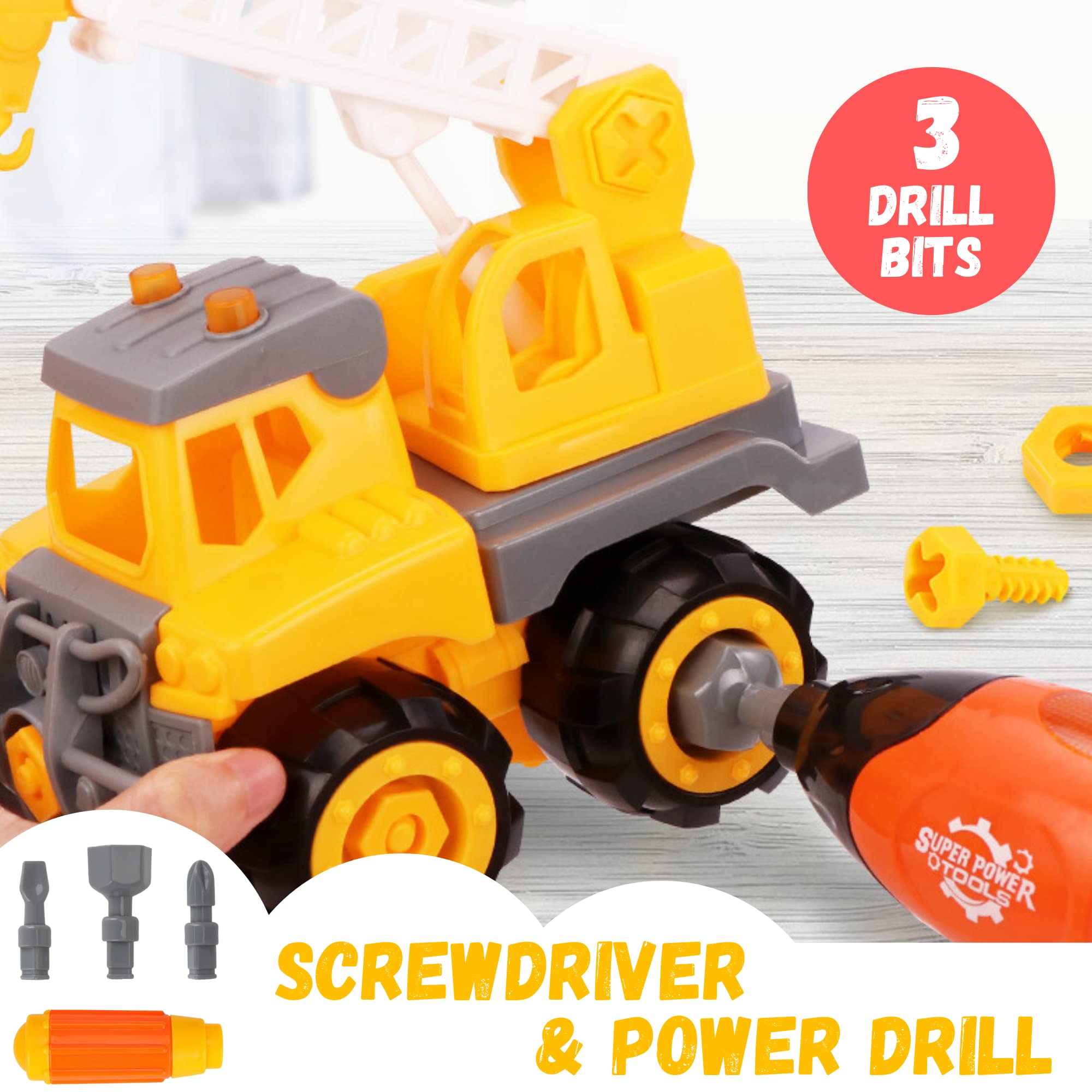 Take-Apart Dump Truck Toy STEM Construction Vehicle Toy for Boys with Tools Ideal Gift for 3-5 Year Old Toddlers Kids who Loves Building and Trucks