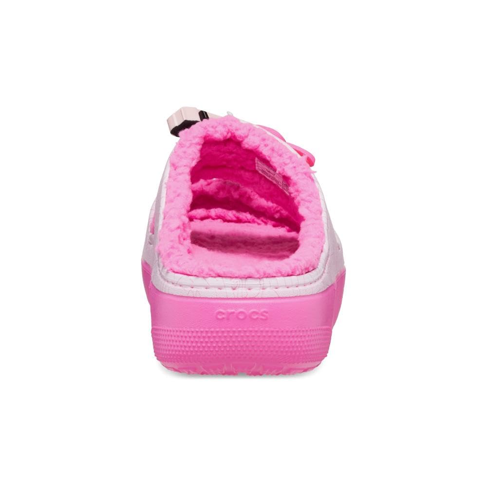 Crocs Unisex Classic Barbie Cozzzy Platform Sandals | Fuzzy Slippers Slide, Electric Pink, Numeric_4 US Men