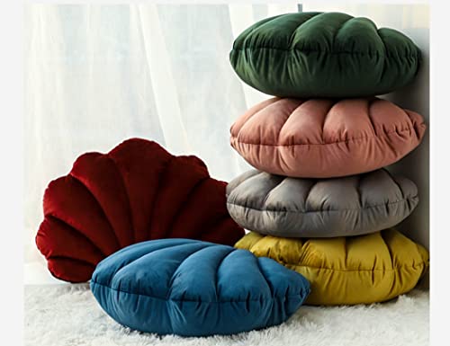 HXIYAN Shell Pillow car Sofa Bedroom Cushion Office Accessories Props (14.9in*11in, Navy Blue)