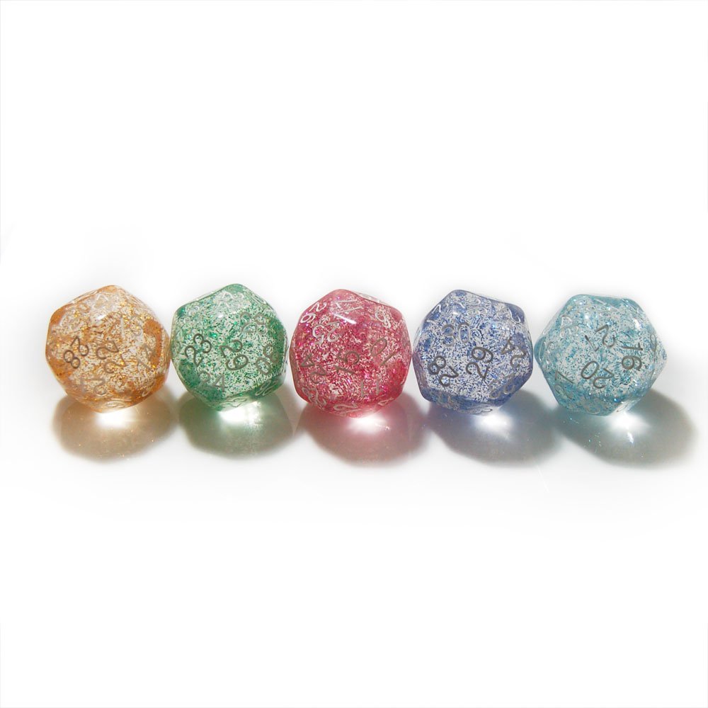 Triantakohedron 33mm D30 30-Sided Glittered Color Jumbo RPG Gaming Dice, Limited Edition Series (Glitter Pink)