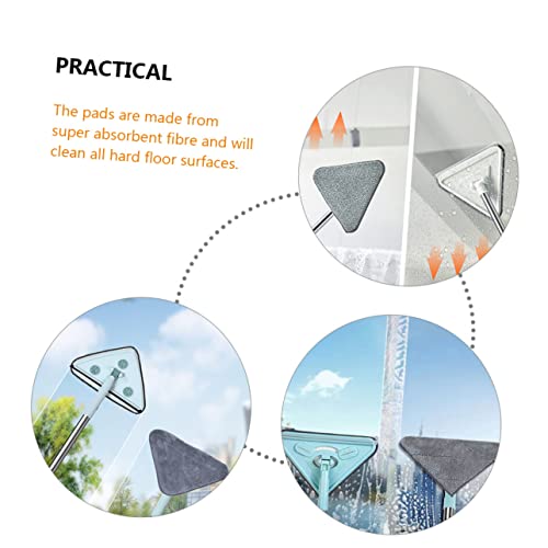 ULTECHNOVO 12 Pcs Triangle Mop Head Microfiber Mop Head Car Wash Mop Floor Cleaner Mop Foaming Wall Cleaner Commercial Mop Extension Pole Wall Cleaner for Painted Walls Foaming Mop Head Round