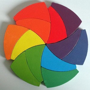 Trigeod Color Wheel Puzzle - 12-Piece Puzzle Manipulatives - Wooden STEM Toy for Kids - Safety Tested Ages 3+