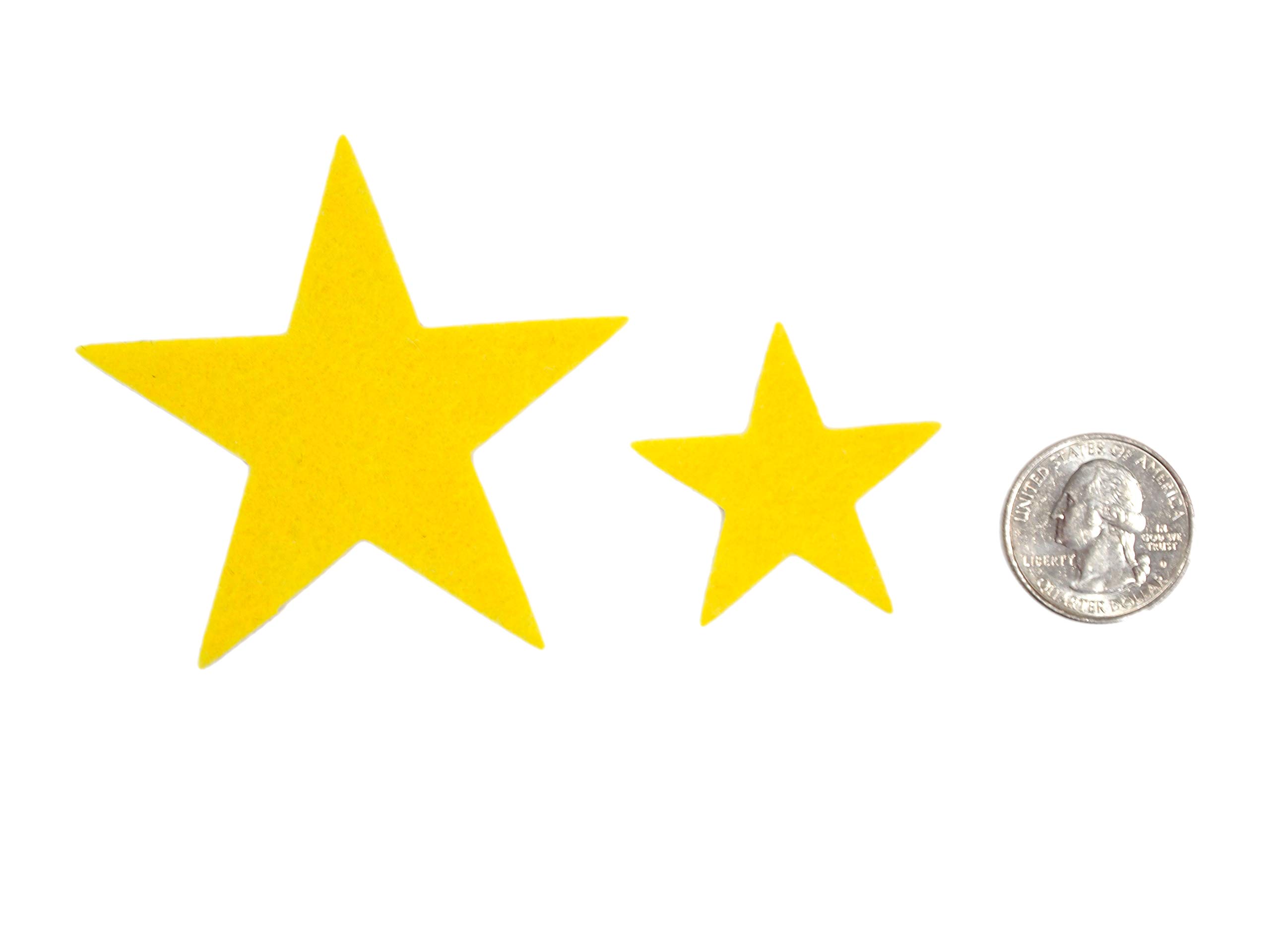 Playfully Ever After 1.5 and 3 inch Combo Size Stiff Felt Stars 46pc (Yellow)