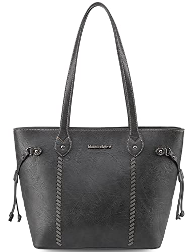 Montana West Tote Bags for Women Top Handle Gray Satchel Purses and Handbags Ladies Shoulder Bags Vegan Leather,MWC-G097-DGY