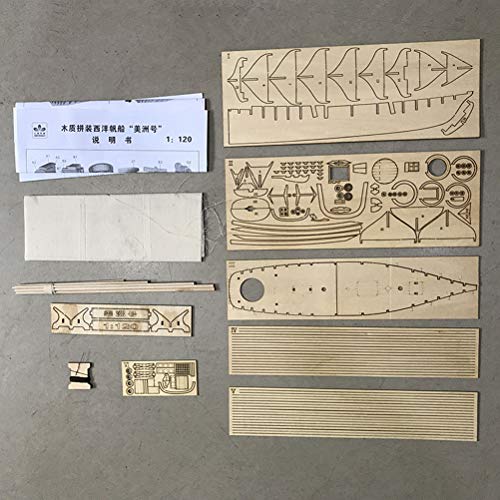 Wooden Sailboat Ship Kit Boat Model Toy Wooden Sailboat Model (Wood color)