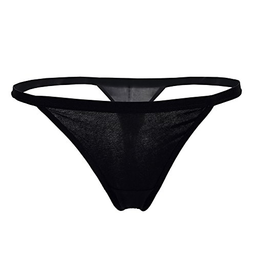 YOYI FASHION Women Cotton Low Rise Soft Breathable T-Back G-String Thong Panties 6 Packs US Size M/L