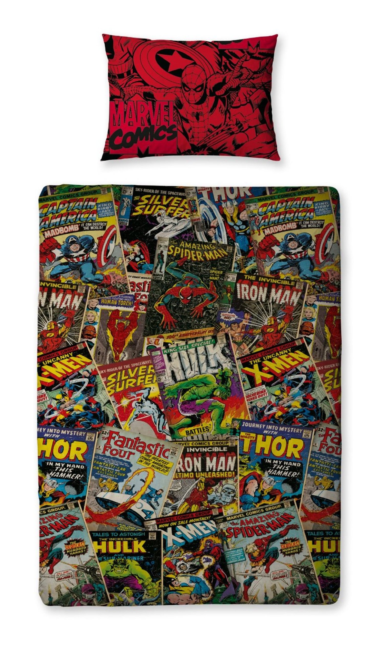 Marvel Comic Heroes Single Bed Duvet Cover Set