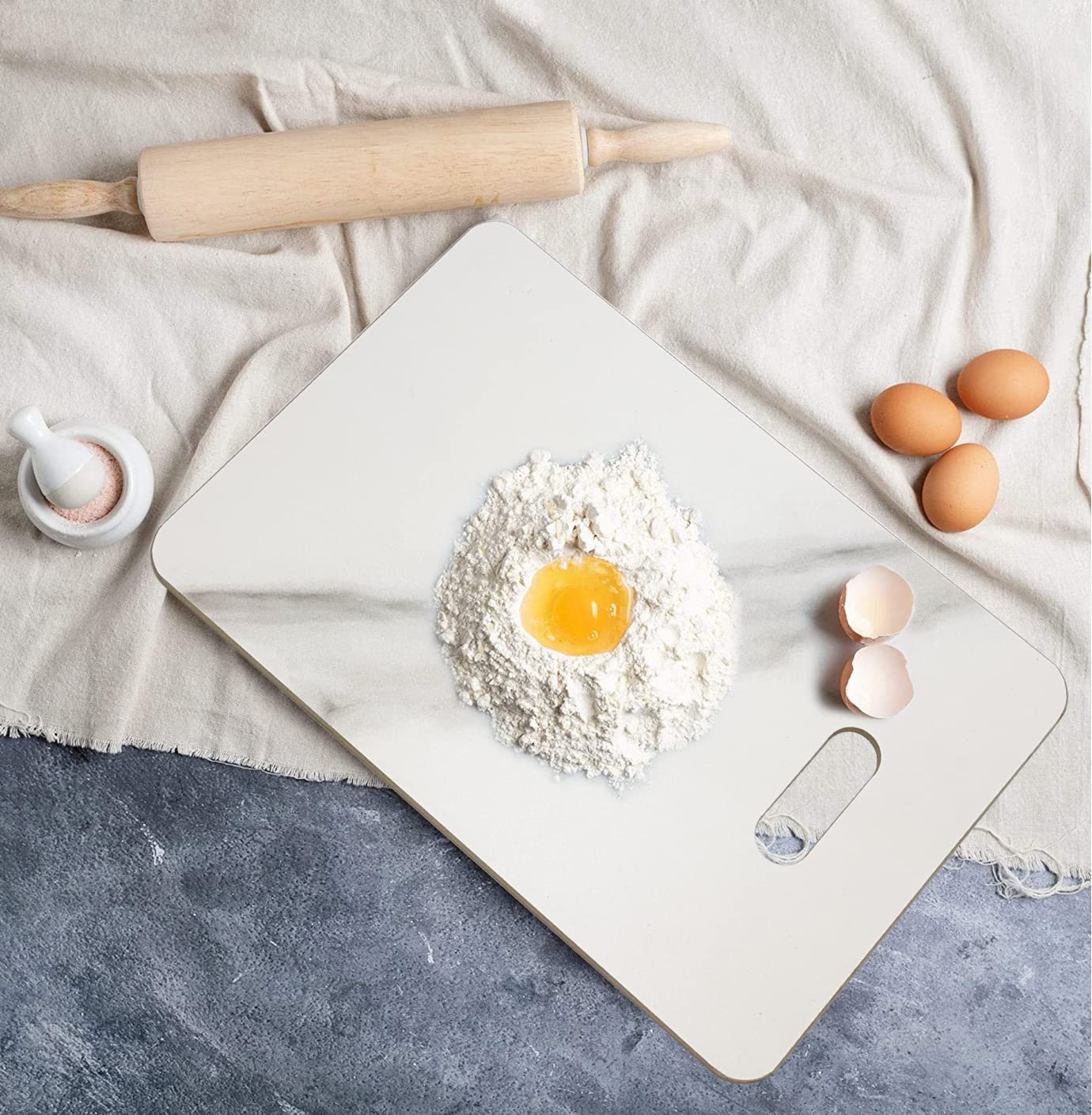 Cutting Boards for Kitchen Sintered Stone Cutting Board Serving Tray for Cheese Pastries 11.8x7.9x0.48 Inch Cutting boards for kitchen vegetables, fruits, cheesecakes, ready-to-grill