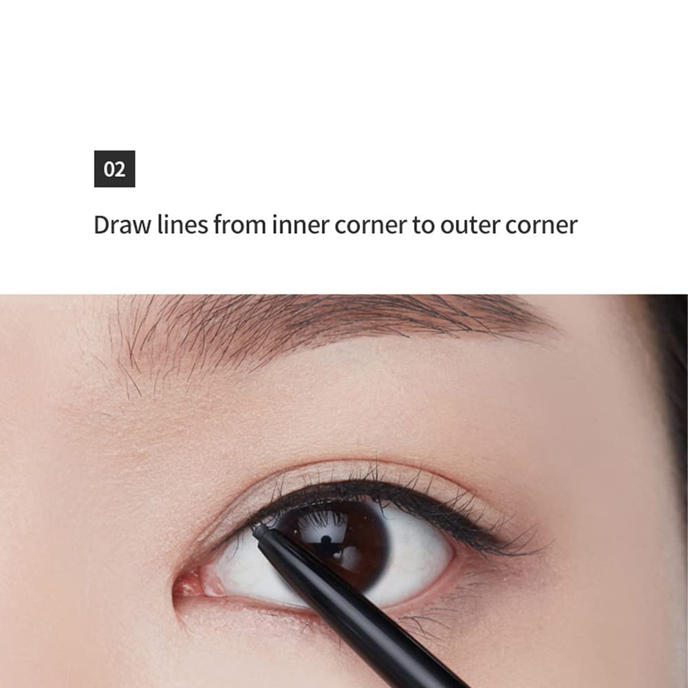 ETUDE Super Slim Proof Pencil Liner (#01 Black) 21AD | Long-Lasting and Waterproof Eyeliner with Fine Elaborate Lines for More Precise Eye Makeup
