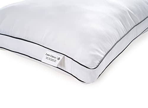 LANE LINEN Standard Pillows for Sleeping - Bed Pillows Set of 4 - Luxury Hotel Quality Down Alternative Pillows for Back and Side Sleeper, Soft and Supportive Gusseted Cool Breathable Pillow, 20x26