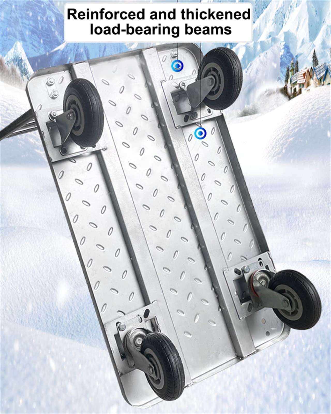 Generic Push carts on Wheels Heavy Duty, Hand Truck Foldable with castors, Multifunction Folding cart Made of Steel, Stable and Ergonomic (Color : B, Size : 90 * 60cm)