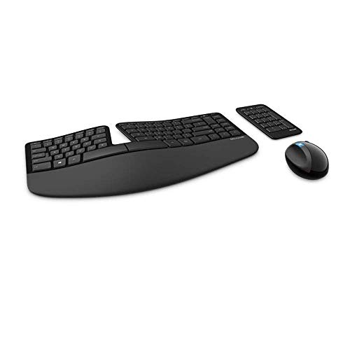 Microsoft Sculpt Ergonomic Wireless Desktop Keyboard and Wireless Mouse L5V-00001 (with Mouse)
