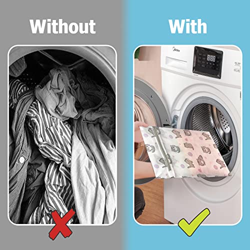 YUNHEGONG Mesh Laundry Bags for Delicates, 5 Pcs Fine Mesh Wash Bag for Lingerie, Bra, Underwear, Garment, Silk, Socks