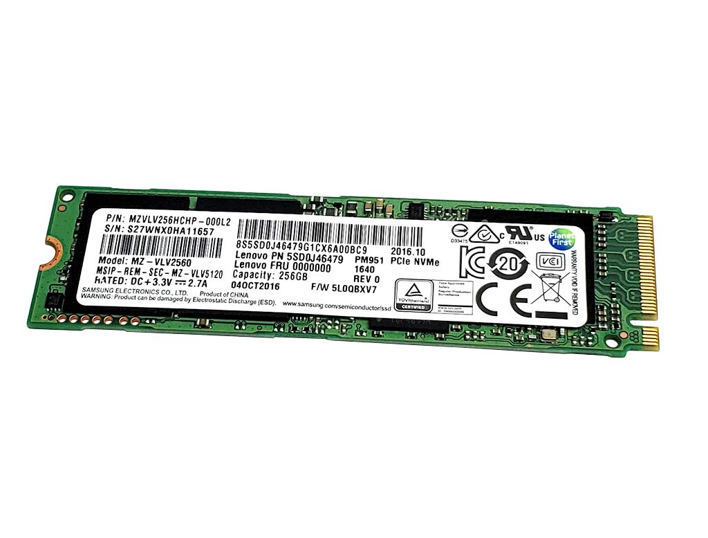 PM951 MZ-VLV2560 256GB M.2 2280 SATA 3 6.0GB/s NVMe SSD Solid State Drive MZVLV256HCHP-000L2 Compatible Replacement Spare Part for Samsung Compatible and All Systems