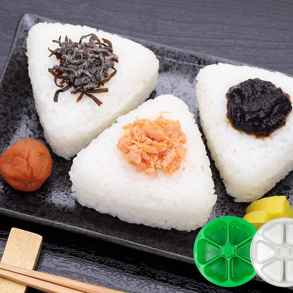 DIY Triangle Sushi Mold, Food Grade BPA free Onigiri Maker Onigiri Rice Mold, Make Up To 6 Sushi Rice Balls at Once Easily and Quickly