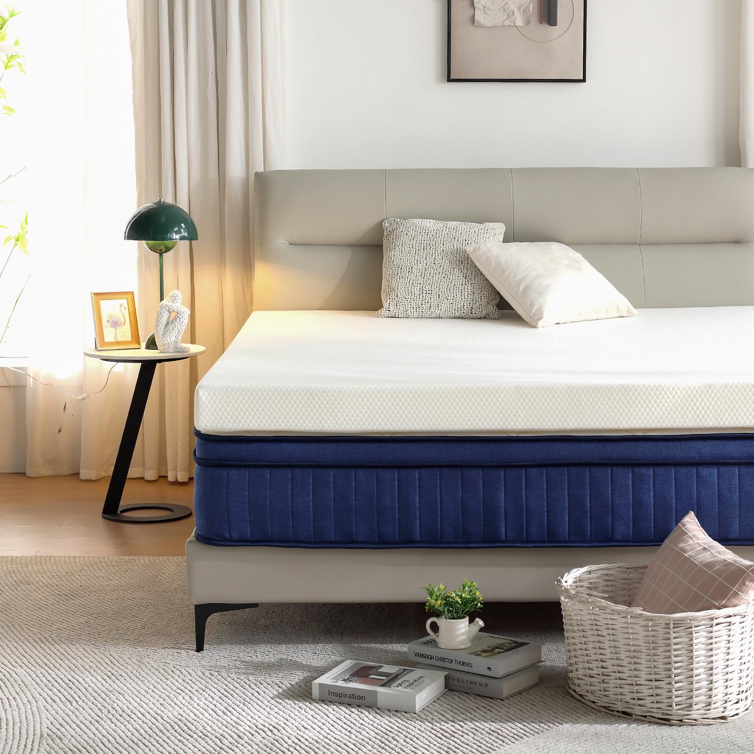 Gwydre 3Inch Topper Mattress,Memory Foam Mattress,High Density Ventilated Memory Foam Bed Mattress Topper,with Removable & Washable Cover (Full)