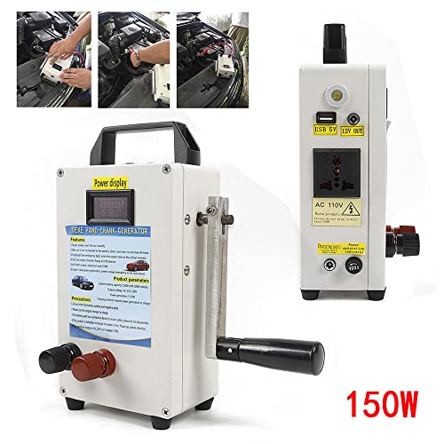 Hand Crank Generator with USB Charger 150W Outdoor Travel Camping Portable Emergency Power Supply Phone Charger USB Charging Generator Generation Storage (with Vehicle charging)
