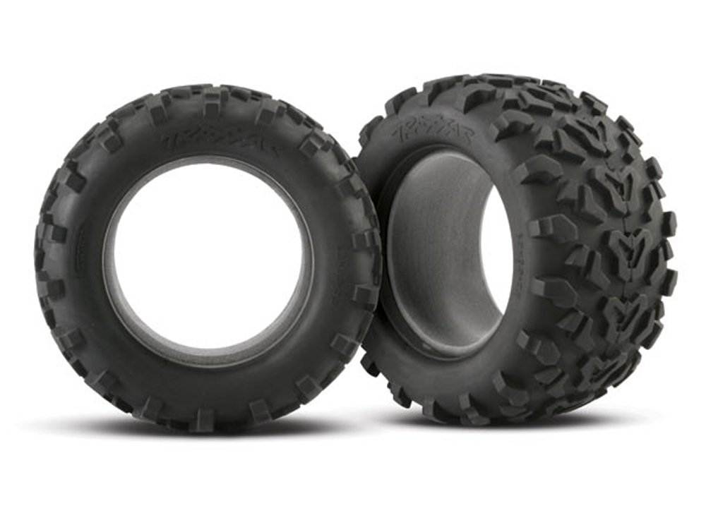 Traxxas Revo 3.3 FRONT & REAR MAXX TIRES & GEODE 17mm CHROME WHEELS Inserts