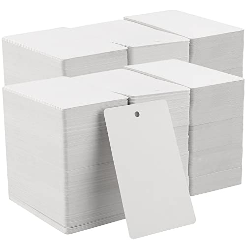 SINJEUN 3000 PCS 1.77 x 2.95 Inches White Merchandise Tag, Blank Paper Gift Tags, Hanging Garment Shipping Tags with Hole for Crafting