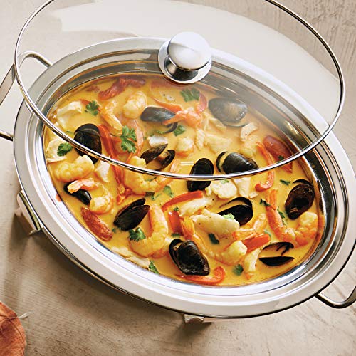 Tramontina 80205/548DS Oval Stainless Steel Chafing Dish, 4.2-Qt