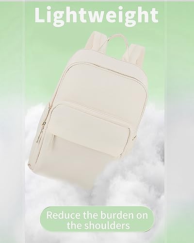 Laptop Backpack Women Teacher Backpack Work Computer Backpack with Laptop Compartment College Waterproof Anti Theft Backpack Casual Daypack Business Travel Backpack for Women Carry On Bag Beige