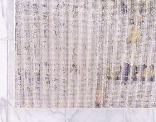 Unique Loom Chromatic Collection Modern Rustic & Vibrant Abstract Area Rug for Any Home Décor, 8 ft x 10 ft, Beige/Gray