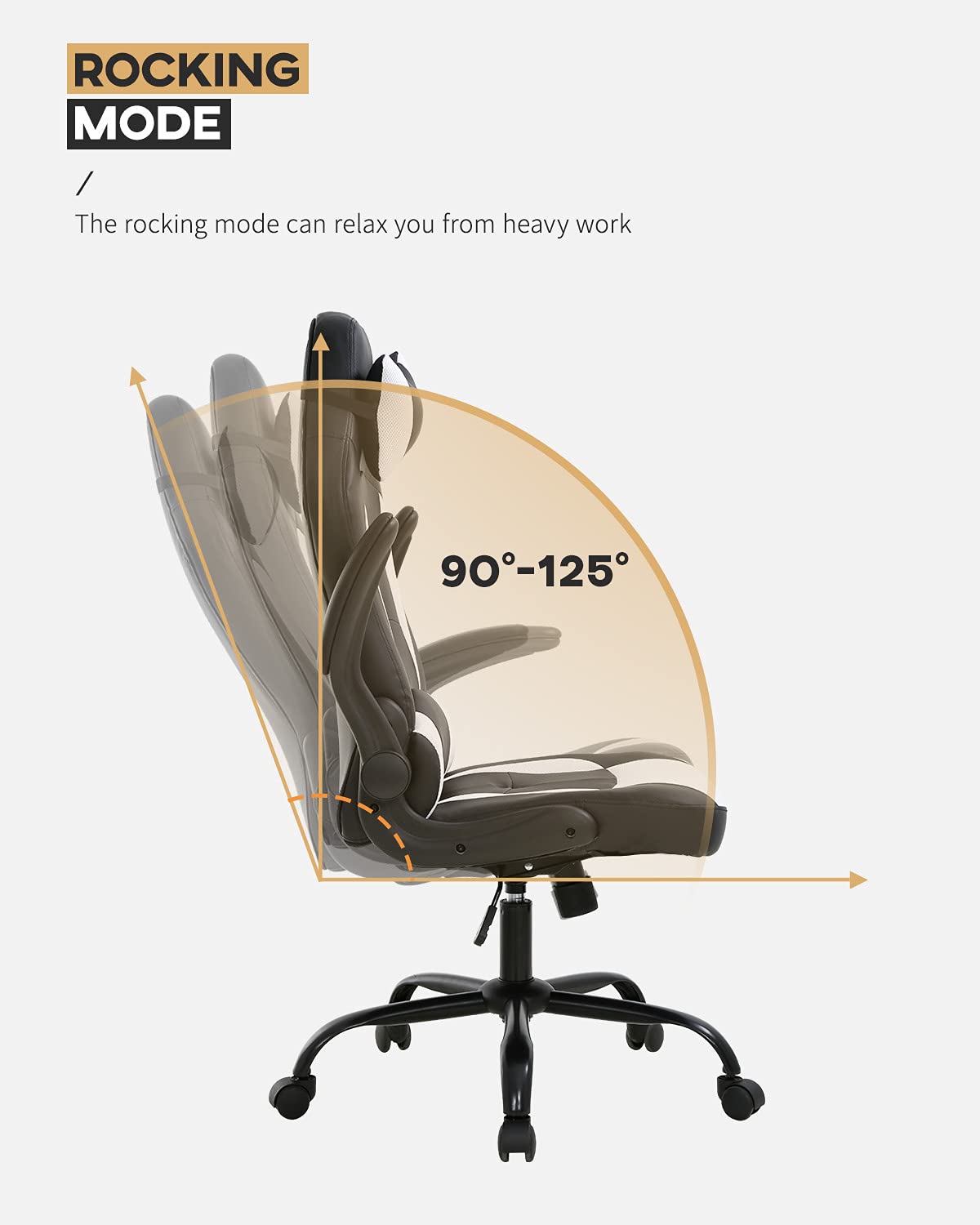 PC Gaming Chair Ergonomic Office Chair Computer Desk Chair with Armrests Headrest and Lumbar Support High Back PU Leather Executive Racing Chair for Home (White)