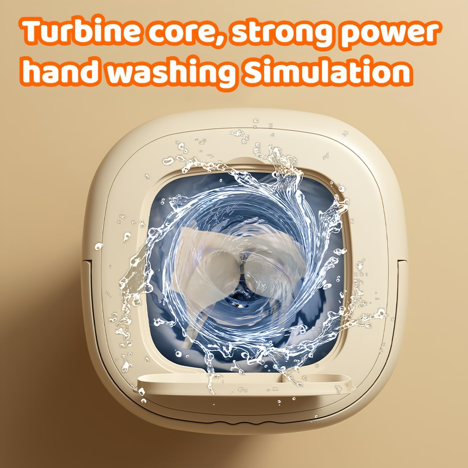 LEMATEEK Foldable Washing Machine, Portable Washing Machine Foldable for Baby Clothes Underwear Small Items, Foldable Mini Washing Machine 2 Modes for Apartments, Dorms, Travel, Capacity 9L, Khaki