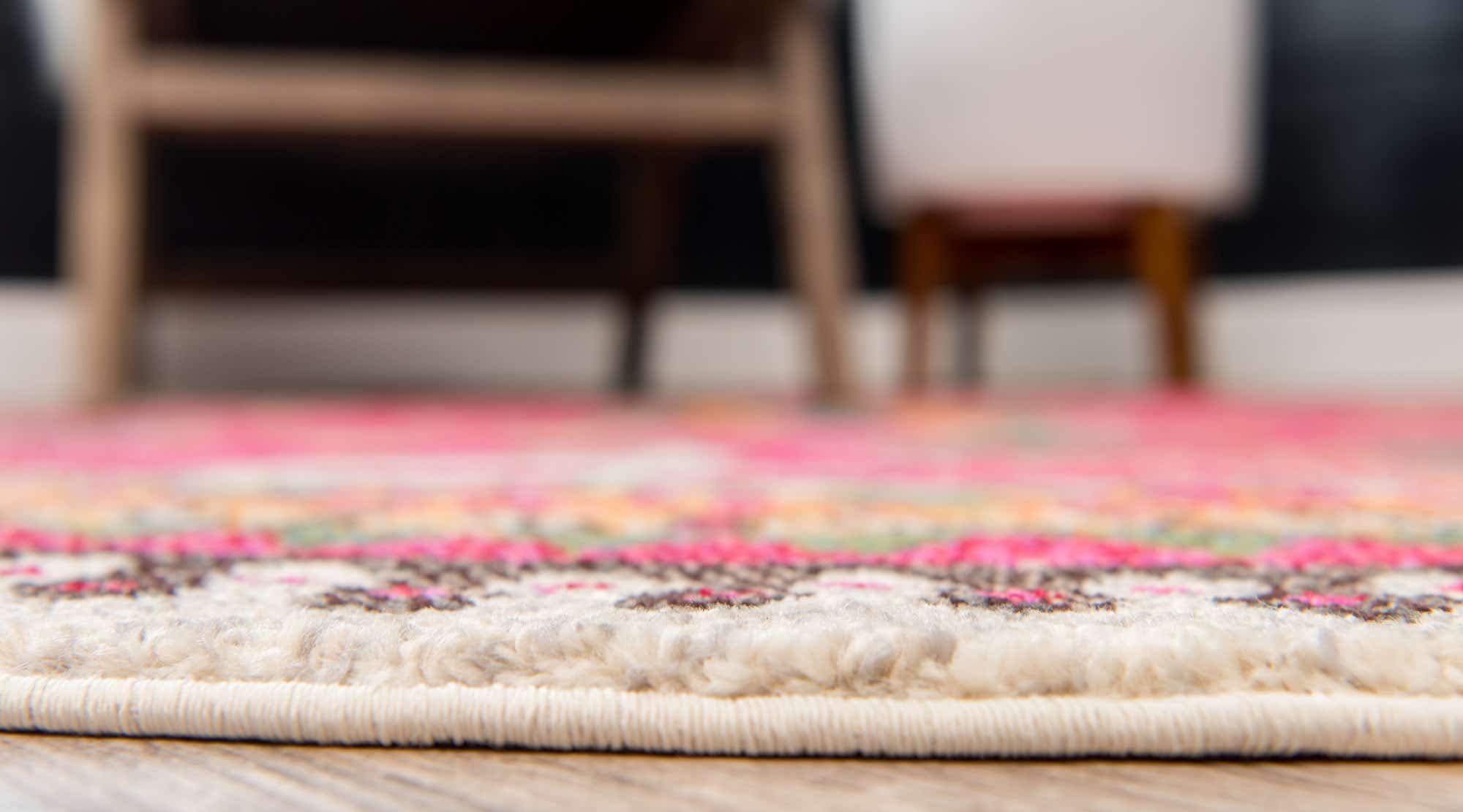 Unique Loom Sedona Collection Southwestern, Border, Over-Dyed, Animals, Tribal, Abstract Area Rug, 3 Feet 3 Inch, Pink/Beige
