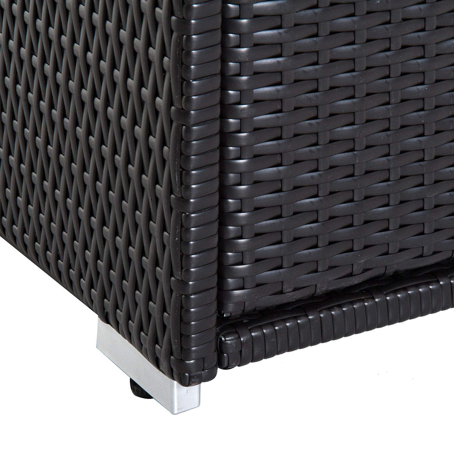 PE Rattan Wicker Outdoor Pool Towel Water Bottles Robes Valet Stand Organizer Rack Storage Cabinet 2 Upper Storage Shelves 1 Bottom Drawer for Storing Creams Lotions and Sunscreen