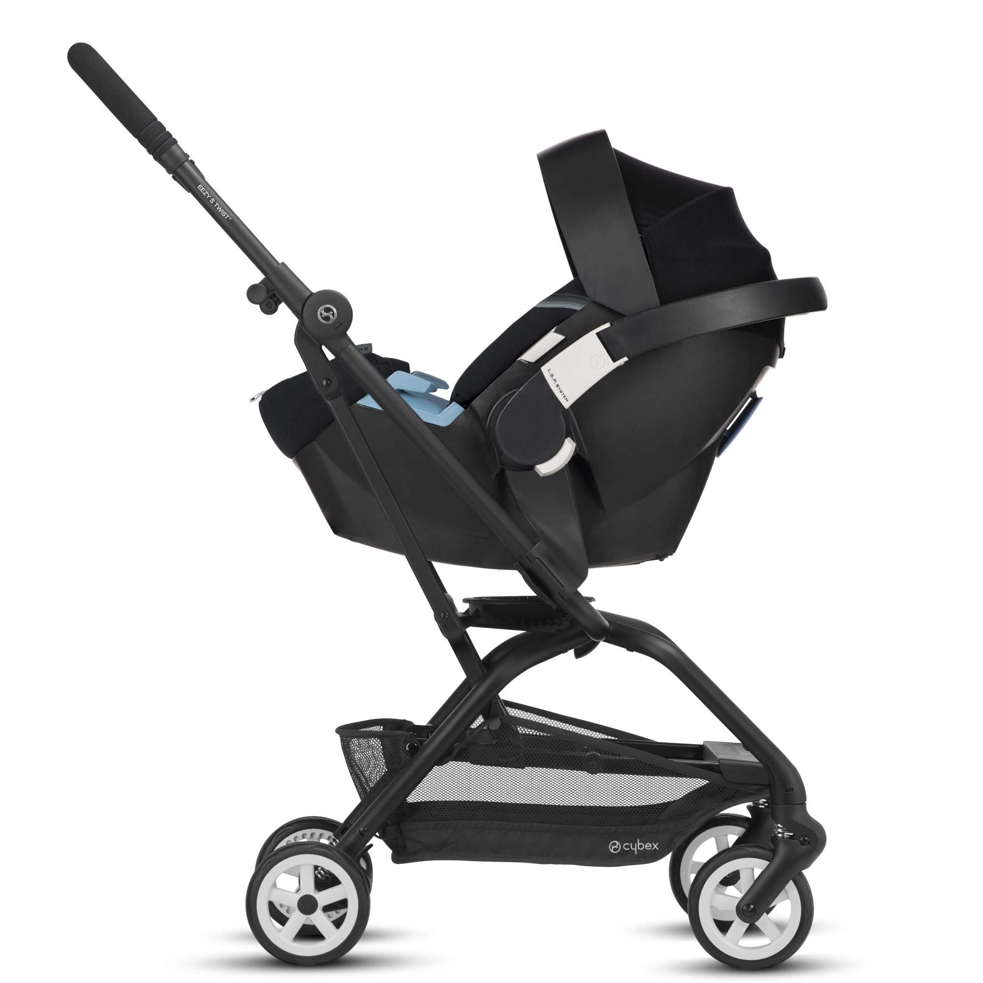 CYBEX Eezy S Twist 2 Stroller, 360° Rotating Seat, Parent Facing or Forward Facing, One-Hand Recline, Compact Fold, Lightweight Travel Stroller, Stroller for Infants 6 Months+, River Blue
