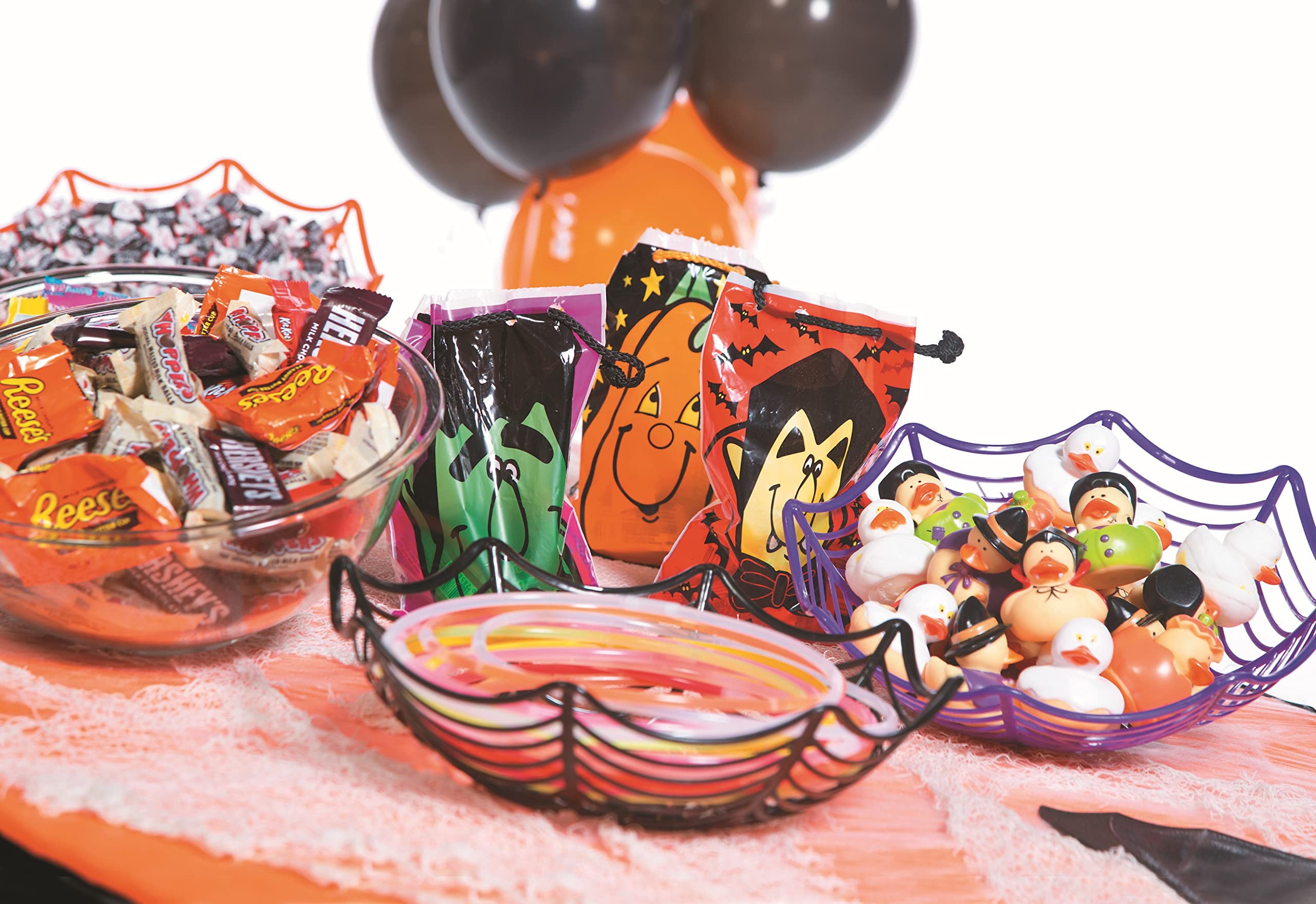 Plastic Spider Web Spiderweb Halloween Candy Bowls - 3 Piece Set