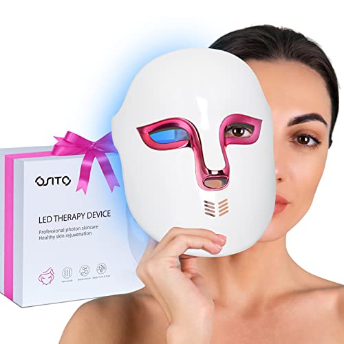 OSITO LED Light Therapy Facial Mask (FSA/HSA Eligible) Acne Treatment LED Mask Facial Therapy Red Light Reduces Wrinkles Unlimited Sessions for Acne Face Skin Treatment