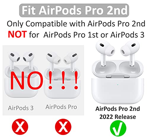 IiEXCEL 5 Pairs (Fit in Case) Anti-Slip Ear Tips Compatible with AirPods Pro 2, Ultra Thin Slim Silicone Eartips Earbuds Gel Cover Accessories Compatible with AirPods Pro 2nd Generation 2022 Colorful