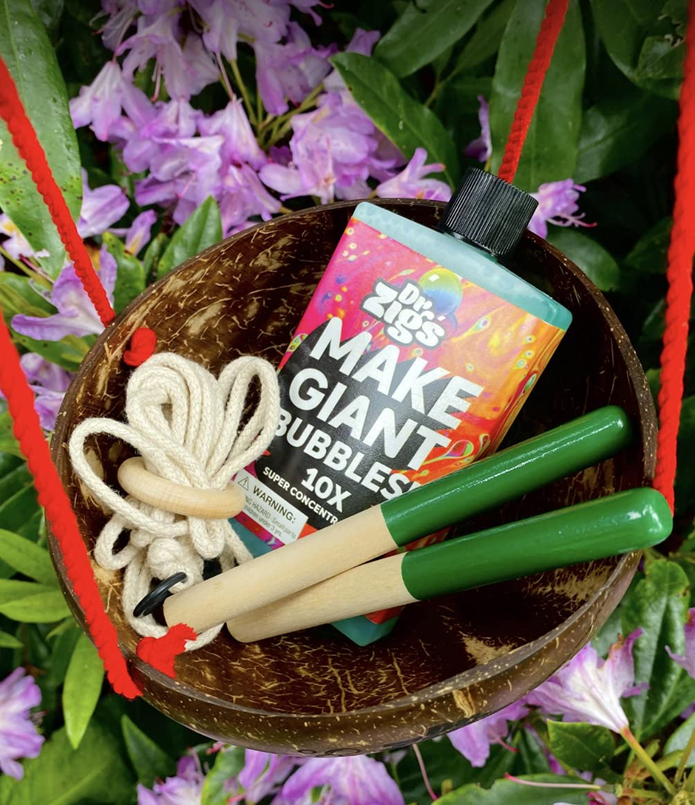 Dr Zigs Eco Giant Bubble Kit - Coconut Set - Renewable Bucket, Sustainable Wands and Professional Grade Solution.